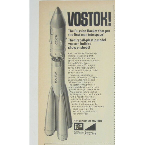 MPC | Other | Vostok Rocket Plastic Model Kit Advertisement Space Race ...